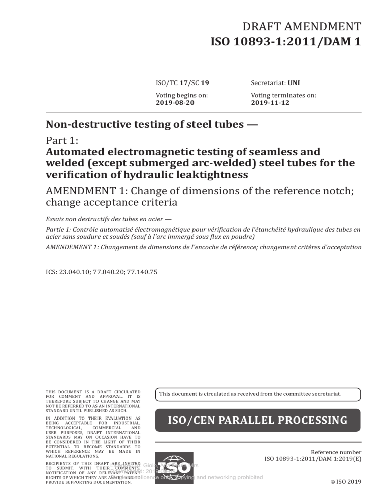 ISO 10893-1 Amendment: Steel Tube Testing Changes