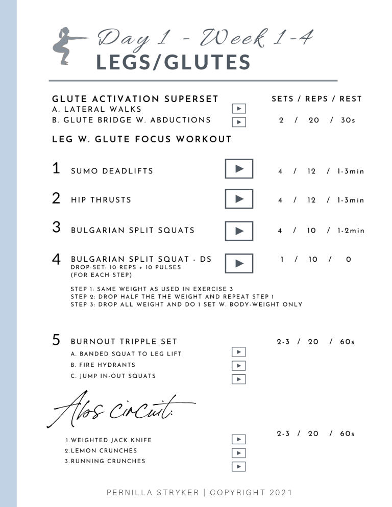 12-Week Leg, Glute & Upper Body Workout Plan