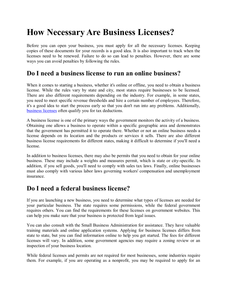 Business Licenses: A Guide to Requirements & Compliance