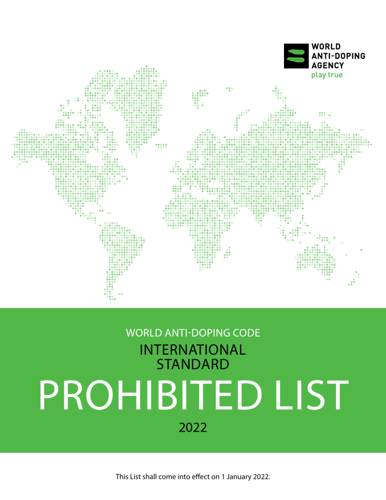 2022 WADA Prohibited List
