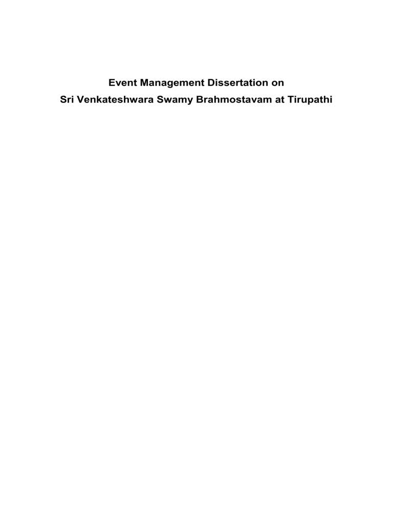 Event Management Dissertation: Tirupathi Brahmostavam
