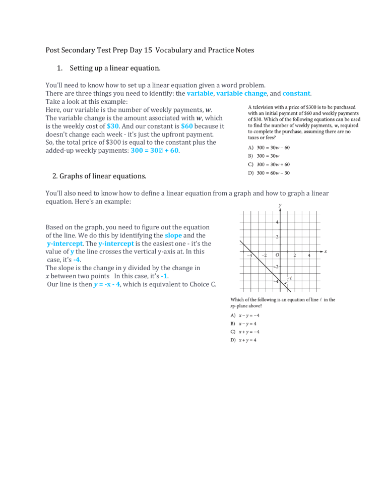 Linear Equations Worksheet: Word Problems & Graphs