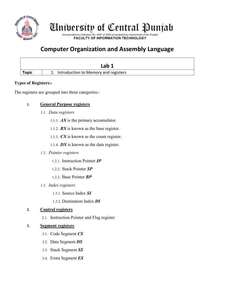Computer Organization & Assembly Lab Manual