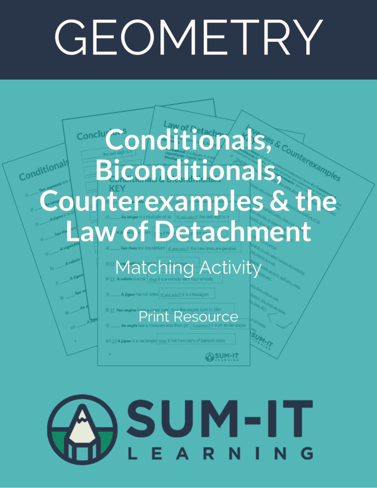 Geometry Conditionals & Law of Detachment Activity