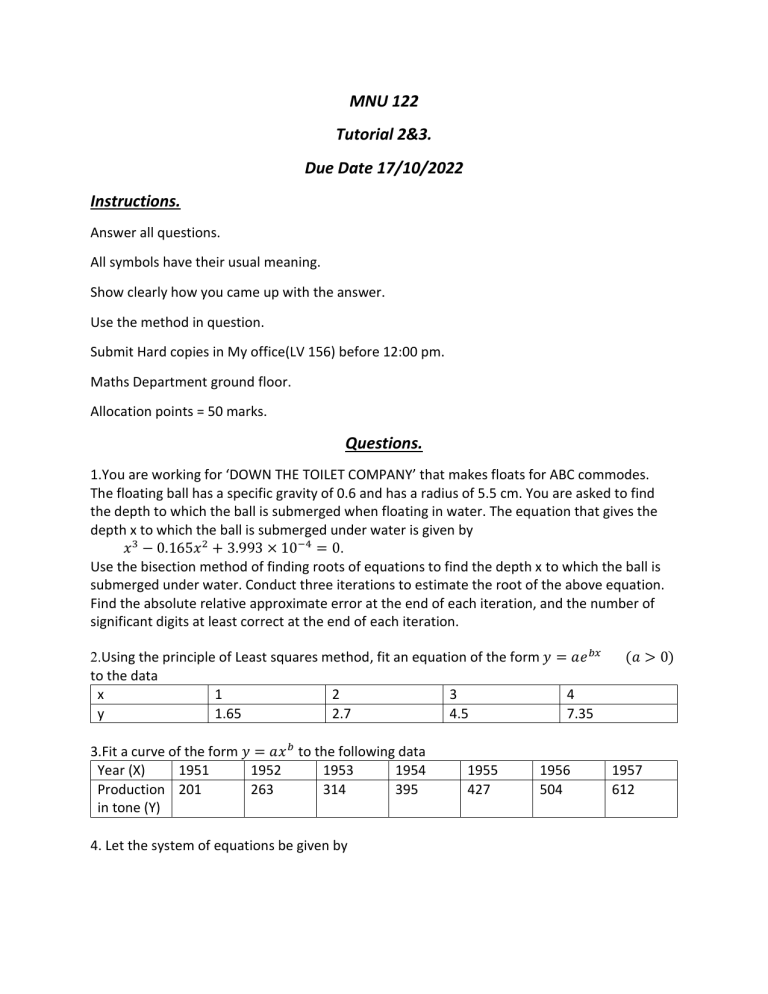 Math Tutorial: Numerical Methods & Linear Algebra