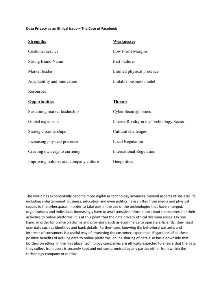 Data Privacy Ethics: Facebook Case Study