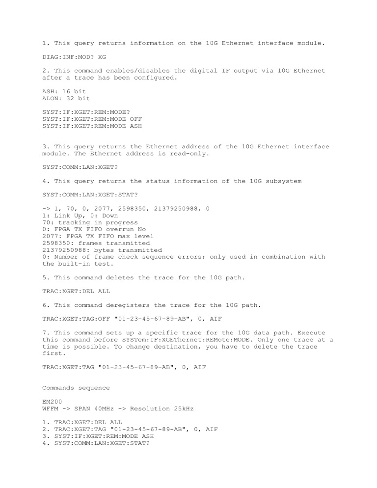 10G Ethernet Interface Module Configuration Commands