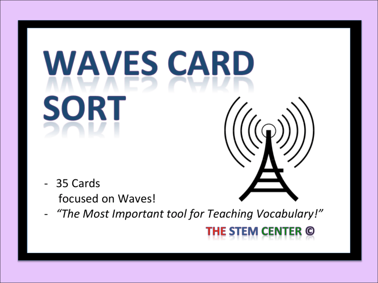 Waves Vocabulary Cards: Physics for Middle School