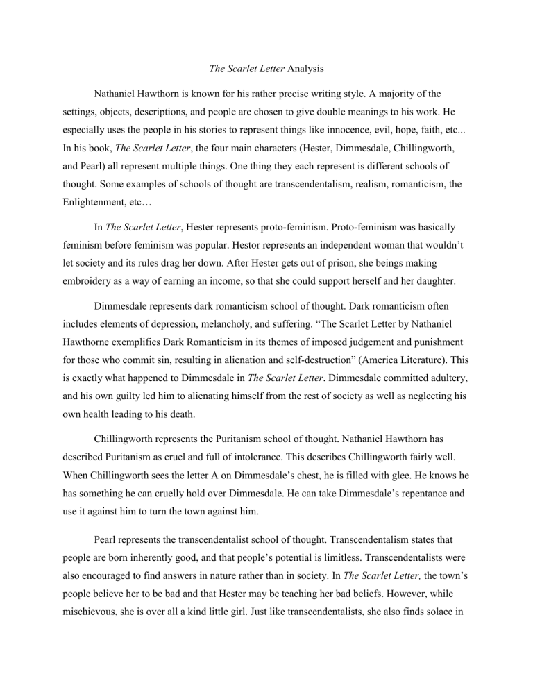 The Scarlet Letter Analysis: Schools of Thought