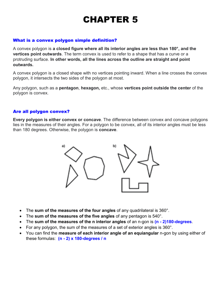 Convex Polygons: Definition, Properties, and Formulas