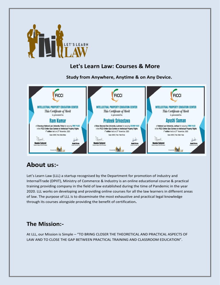 Let's Learn Law: Courses & Mission