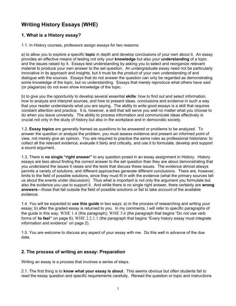 History Essay Writing Guide