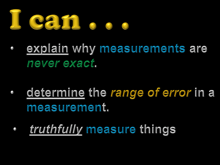 Measurement Inaccuracy & Error Range
