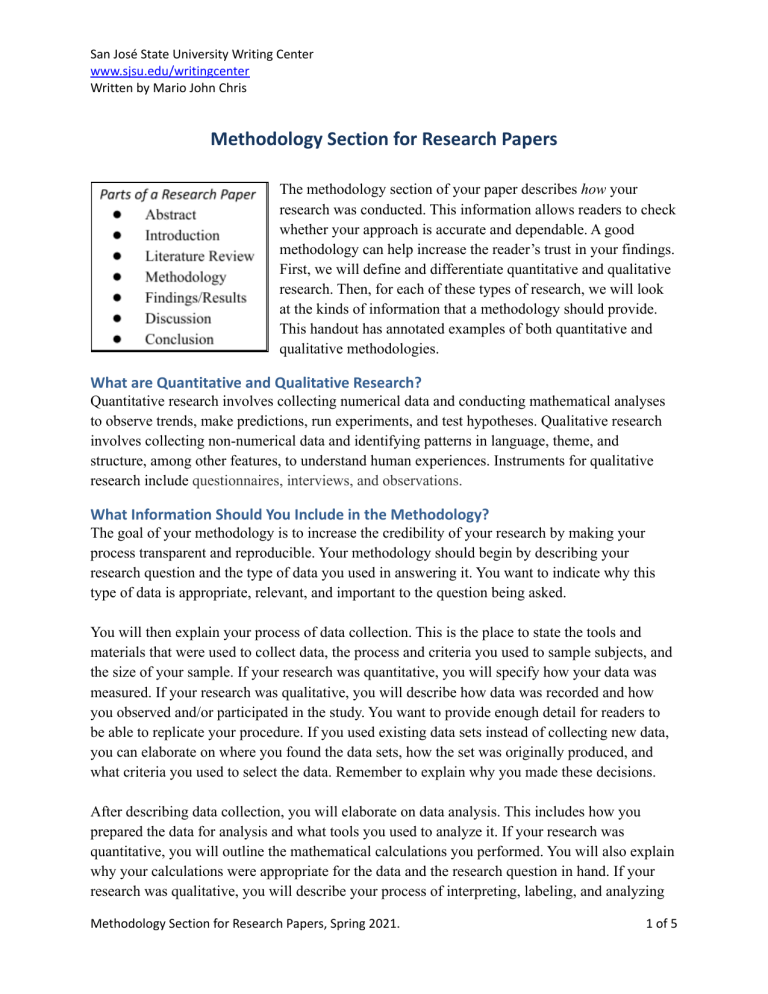 Research Paper Methodology: Writing Guide