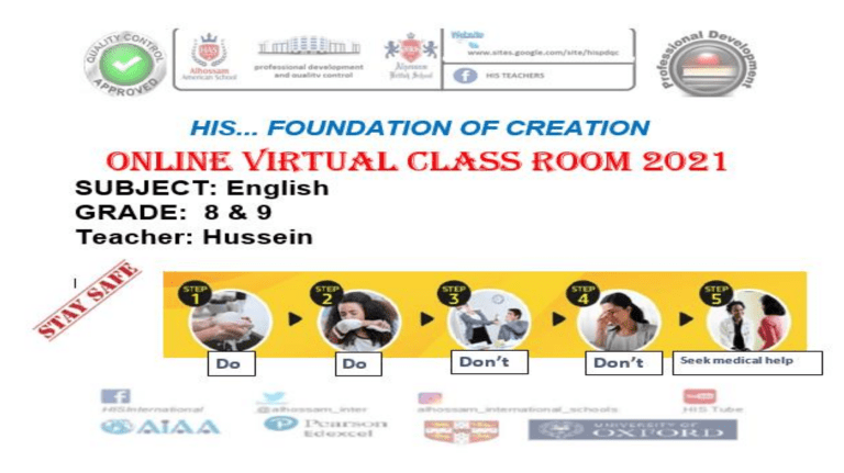Online English Class Material Grade 8 & 9