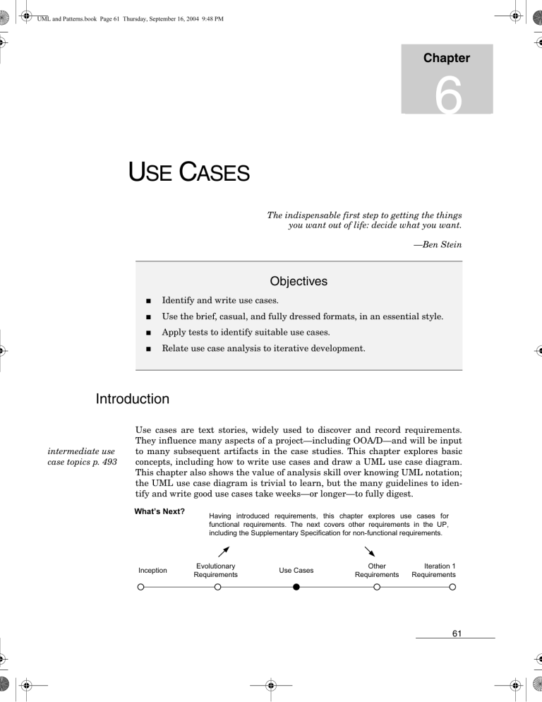 UML Use Cases: Requirements Analysis & Design