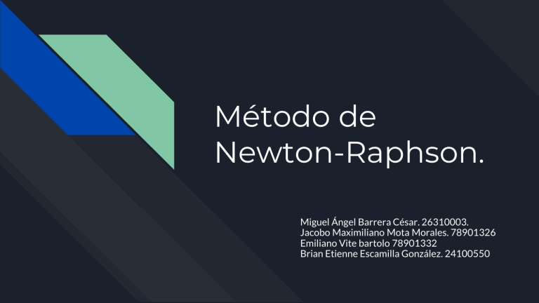 Método de Newton-Raphson: Presentación Explicativa