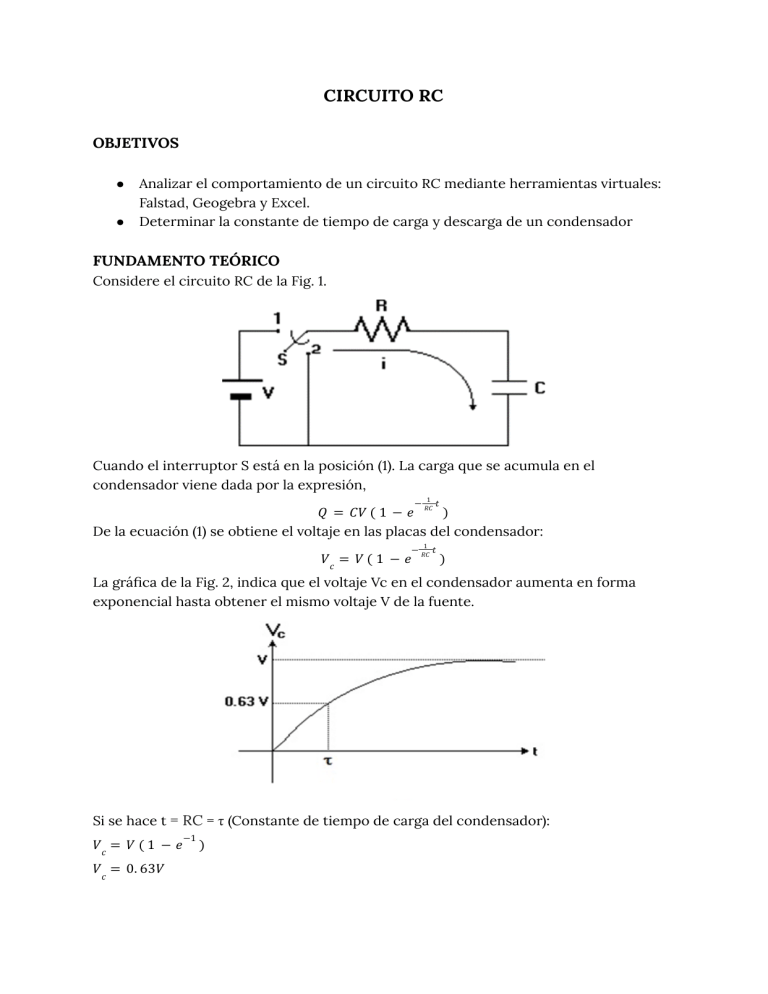 Circuito RC: Carga y Descarga de un Condensador
