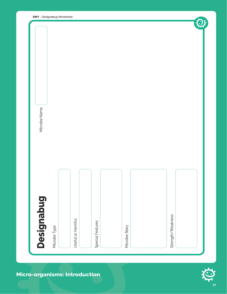 Design a Microbe Worksheet
