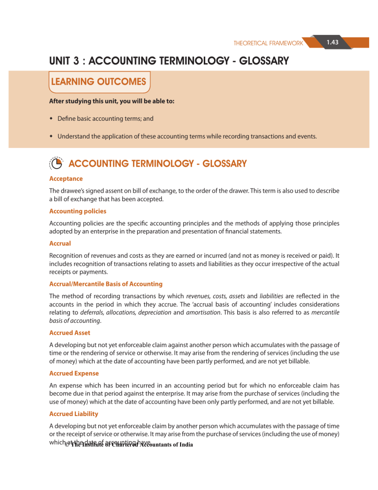 Accounting Terminology Glossary: Key Definitions
