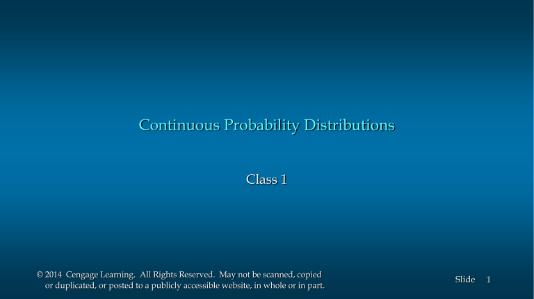 Continuous Probability Distributions Presentation