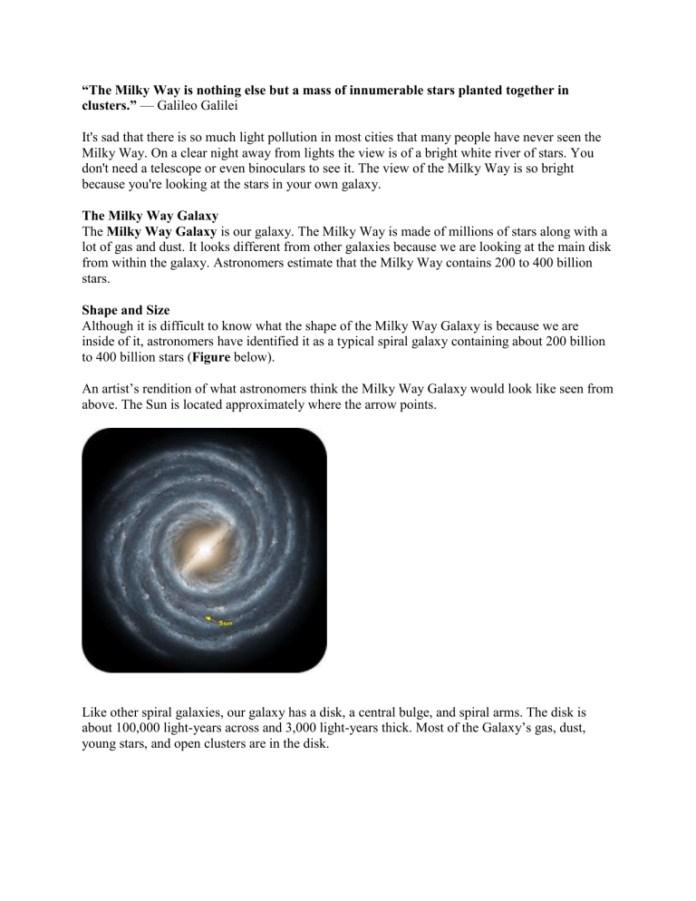 Milky Way Galaxy: Structure, Size, and Our Place