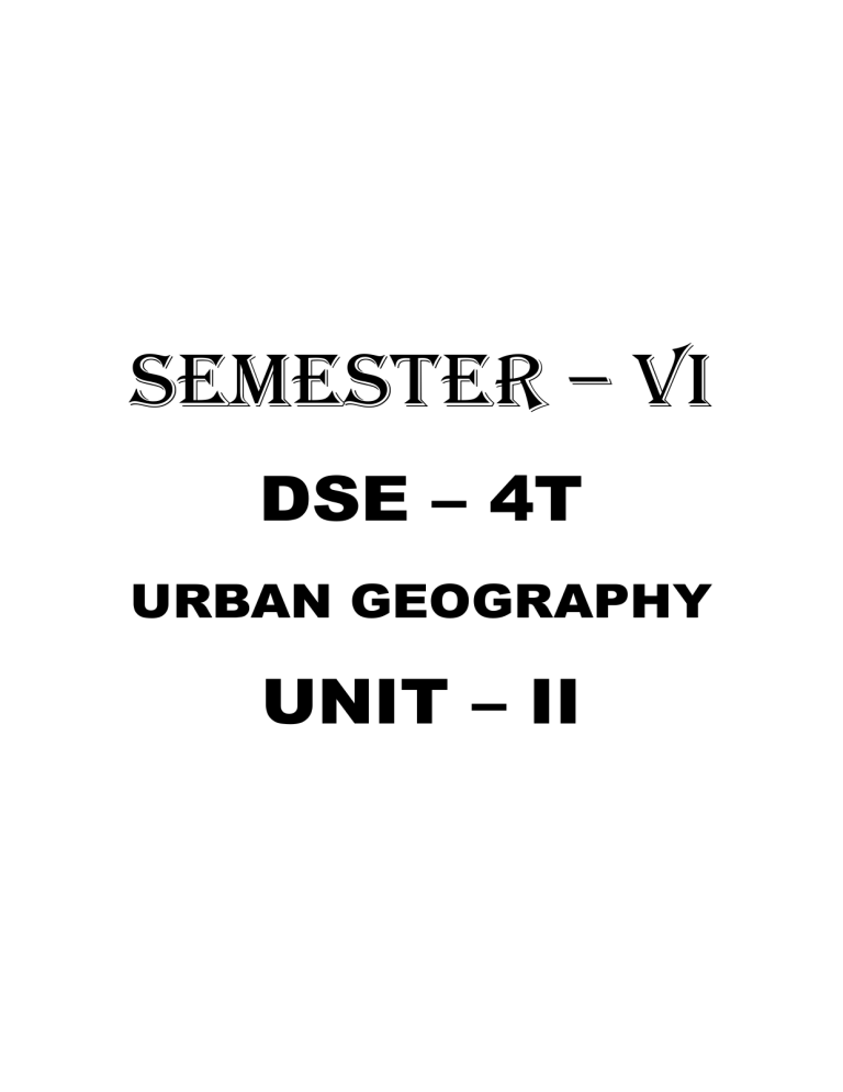Urban Geography: Concentric Zone Model - Lecture Notes
