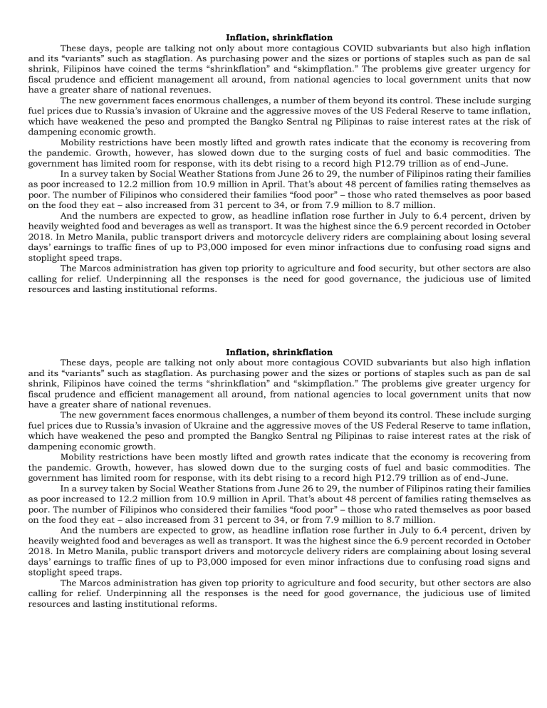Philippine Inflation: Challenges and Government Response