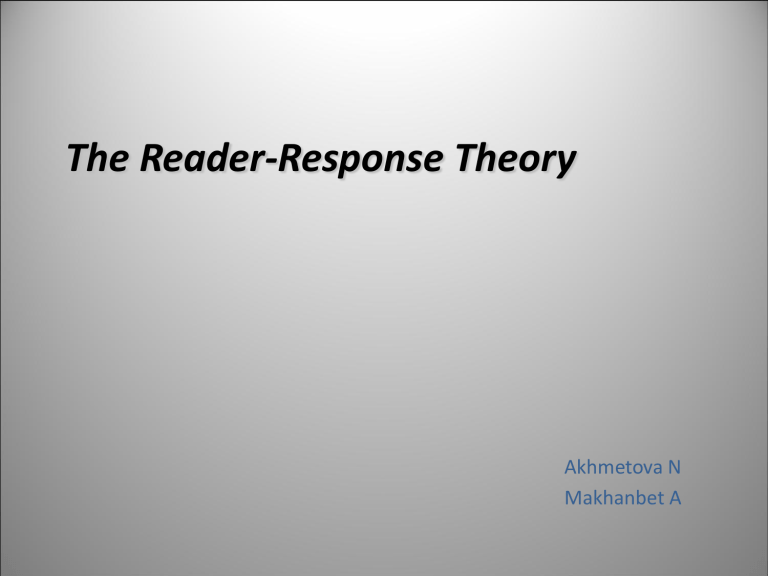 Reader-Response Theory Presentation