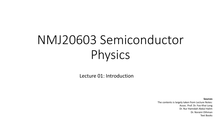 Semiconductor Physics Introduction