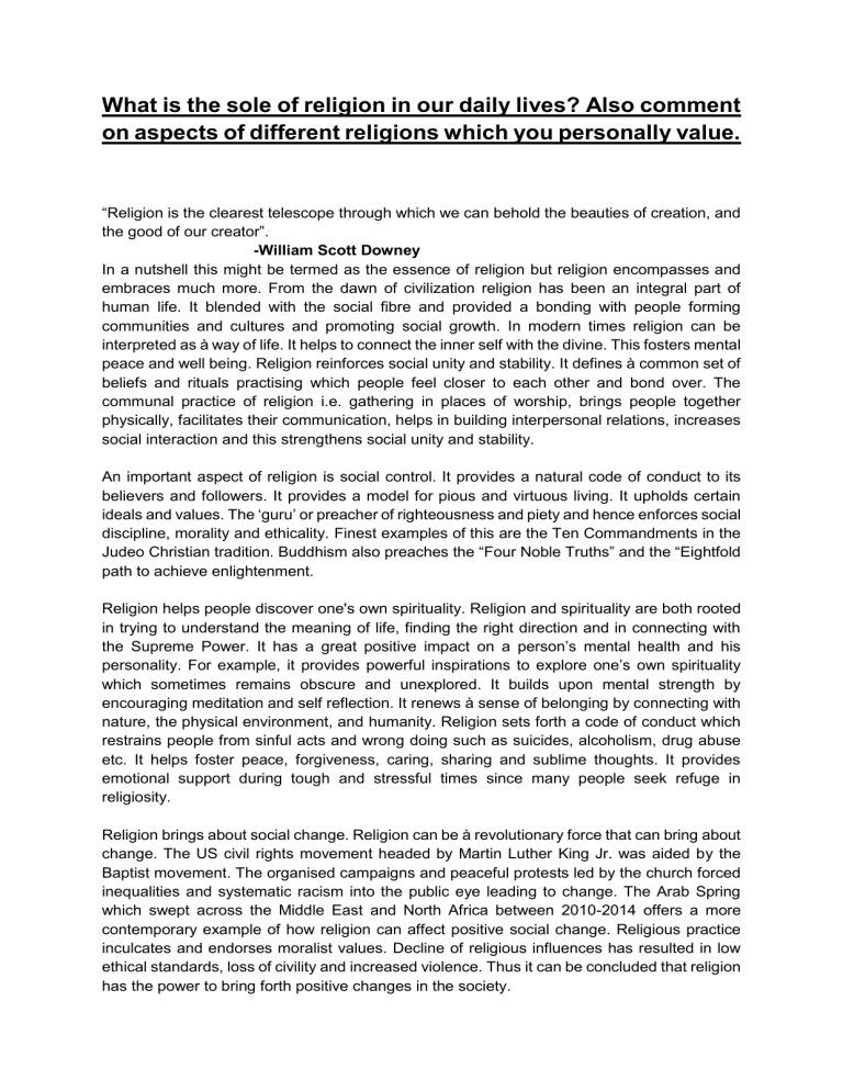 Religion's Role in Daily Life: Impacts & Analysis