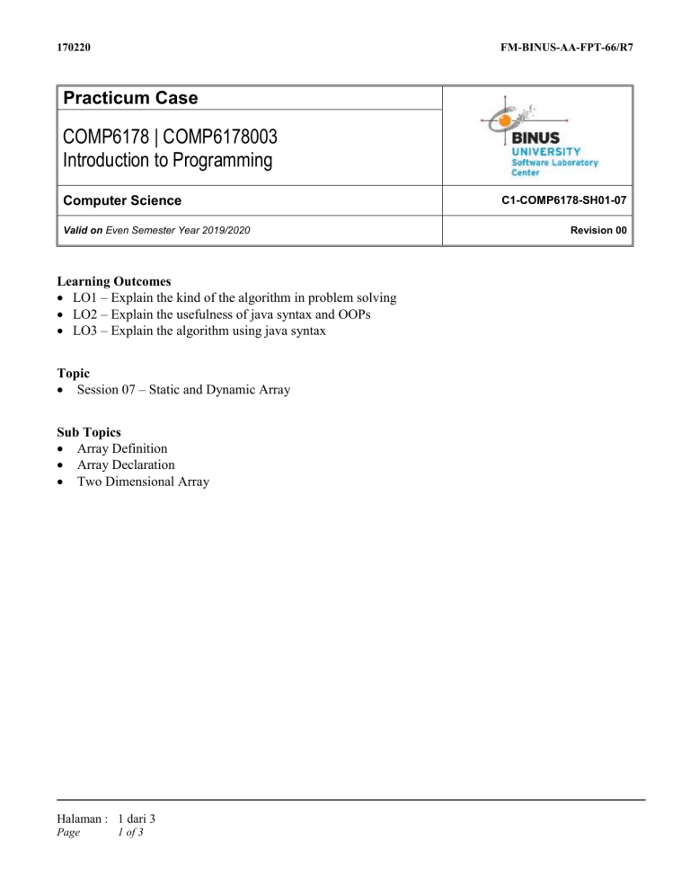 Programming Practicum: Job Vacancy with Arrays
