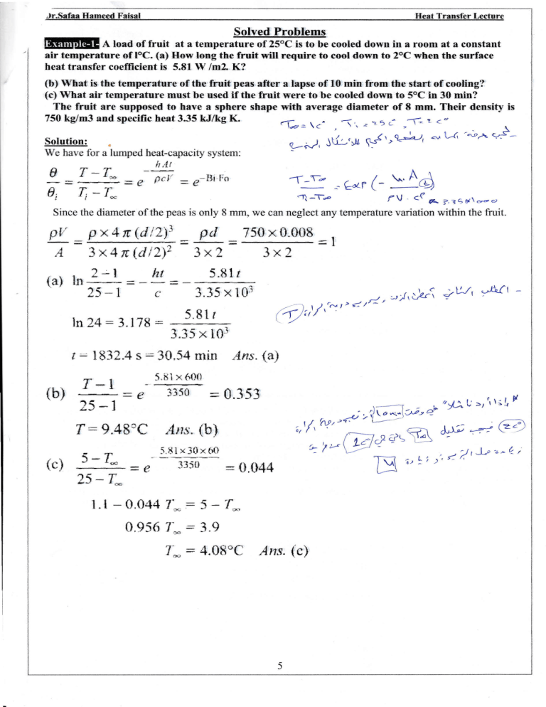 Heat Transfer Solved Problems: Cooling & Quenching Examples
