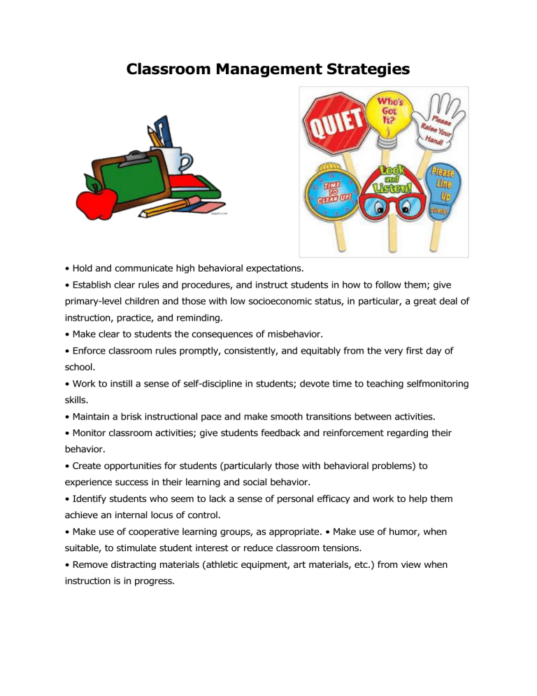 Classroom Management Strategies for Teachers