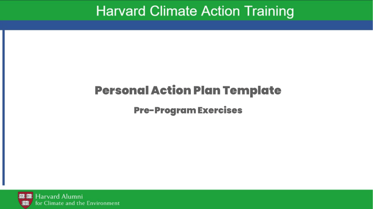 Climate Action Plan Template: Harvard Training