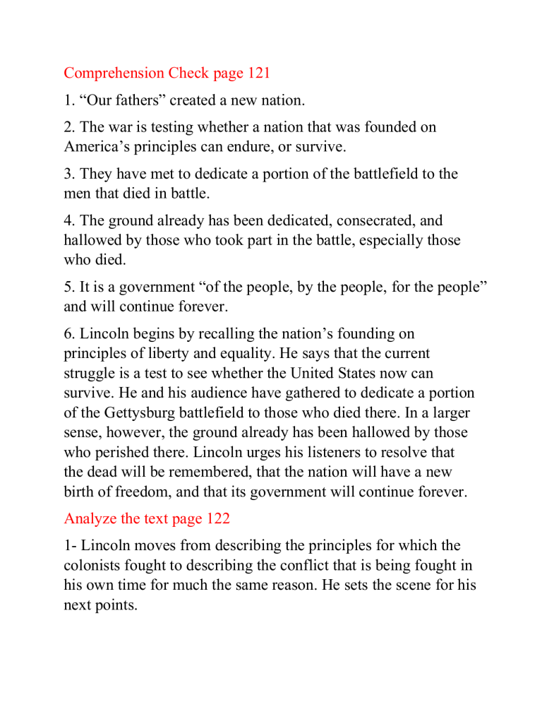 Gettysburg Address Analysis