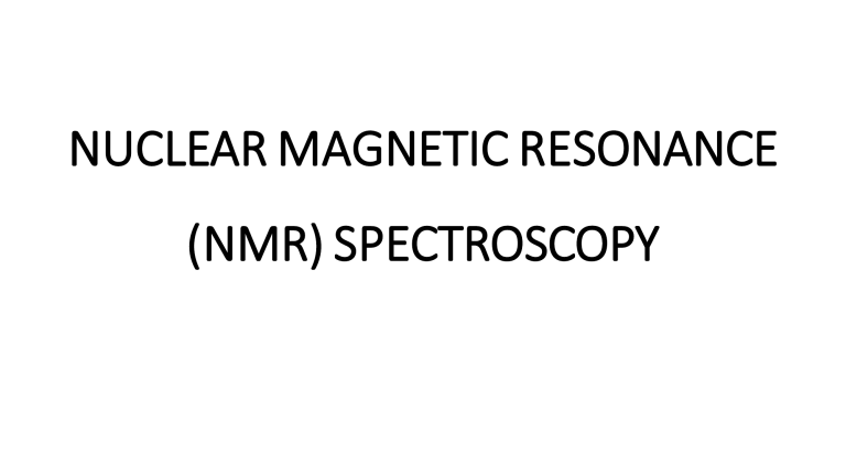 Nmr Spectroscopy Principles And Applications