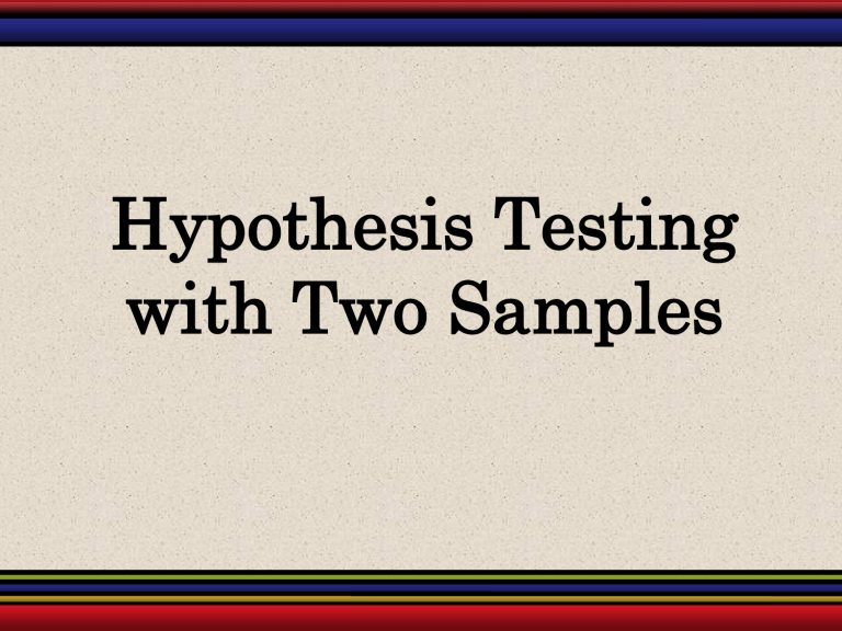 Hypothesis Testing with Two Samples: Z & T Tests