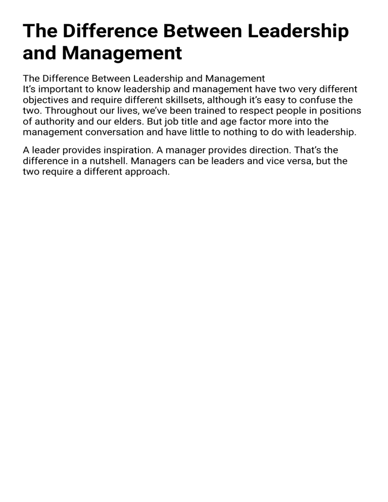 Leadership vs. Management: Key Differences Explained