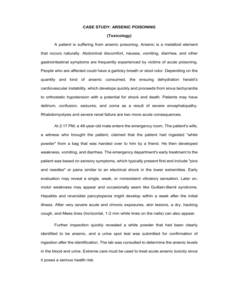 Arsenic Poisoning Case Study: Symptoms & Treatment