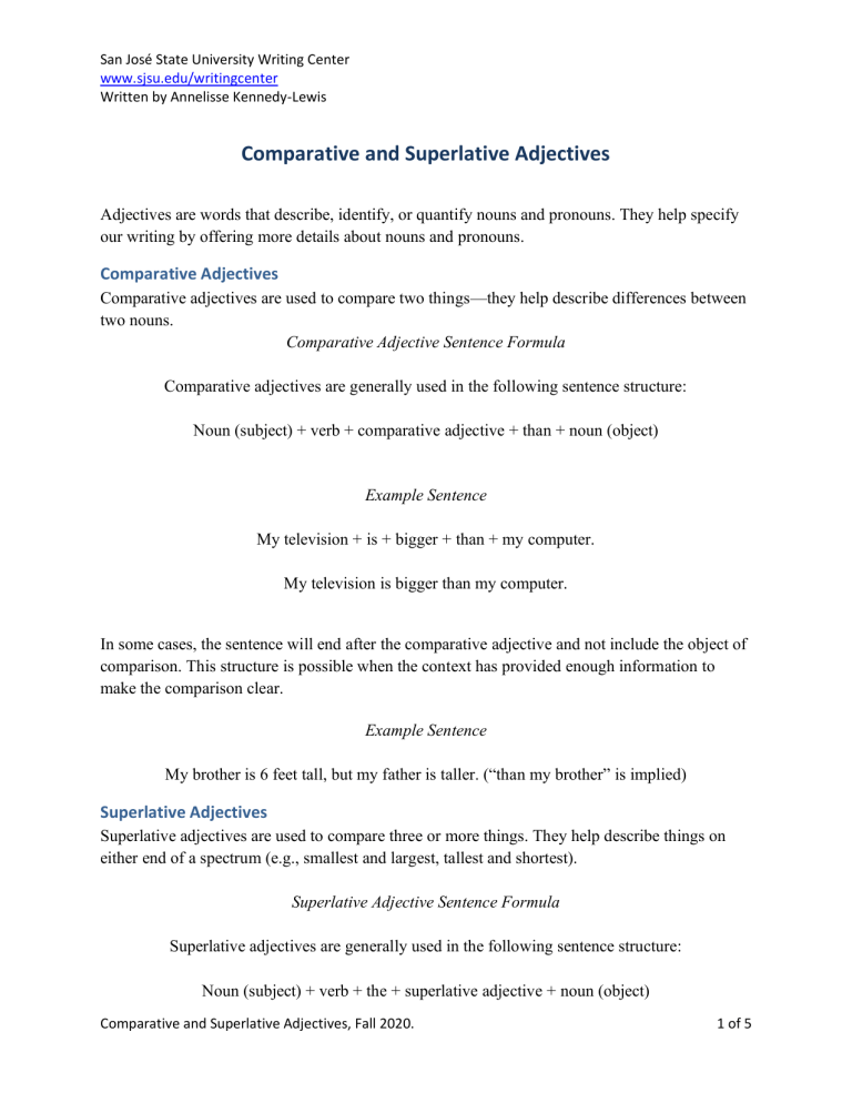 Comparative & Superlative Adjectives: English Grammar Guide