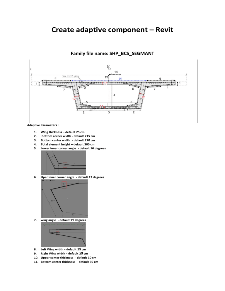 Revit Adaptive Component: SHP_BCS_SEGMANT Specs