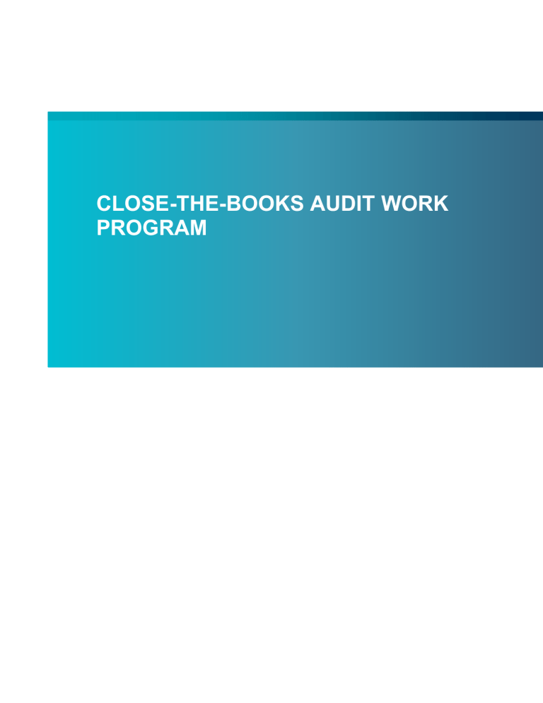 Close-the-Books Audit Work Program
