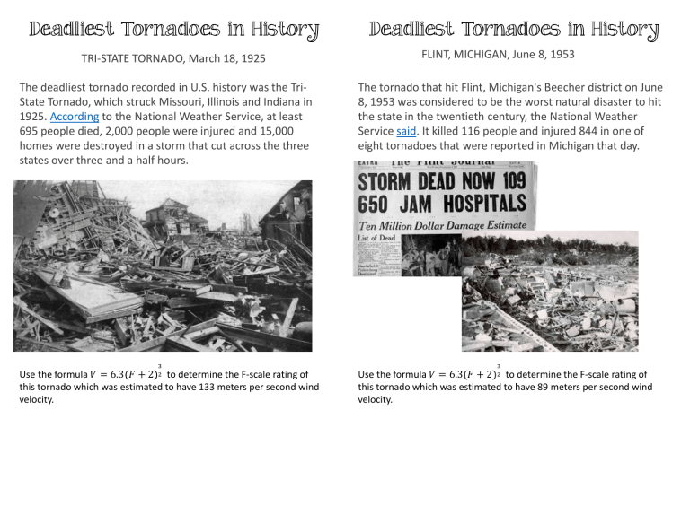Deadliest Tornadoes in History: Facts & F-Scale Calculations