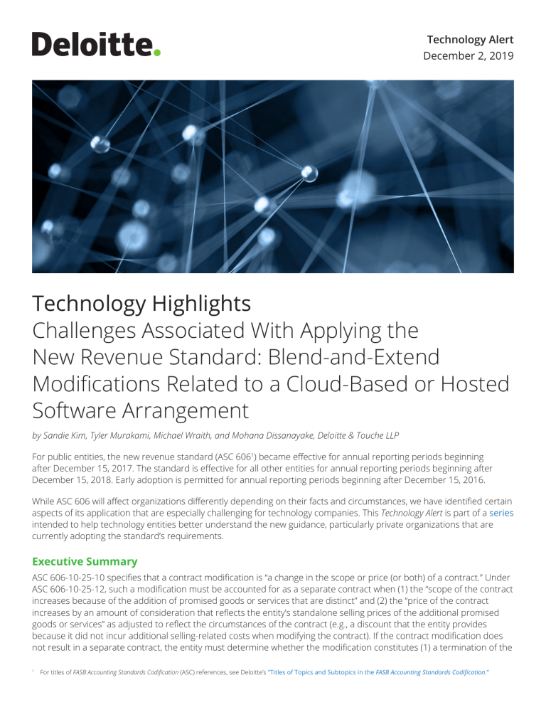 ASC 606 Blend-and-Extend Modifications in Cloud Software