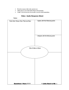 Video/Audio Response Worksheet