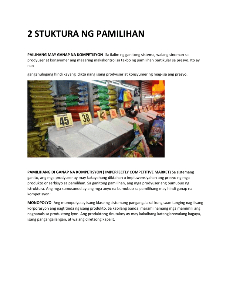 Market Structures: Perfect & Imperfect Competition