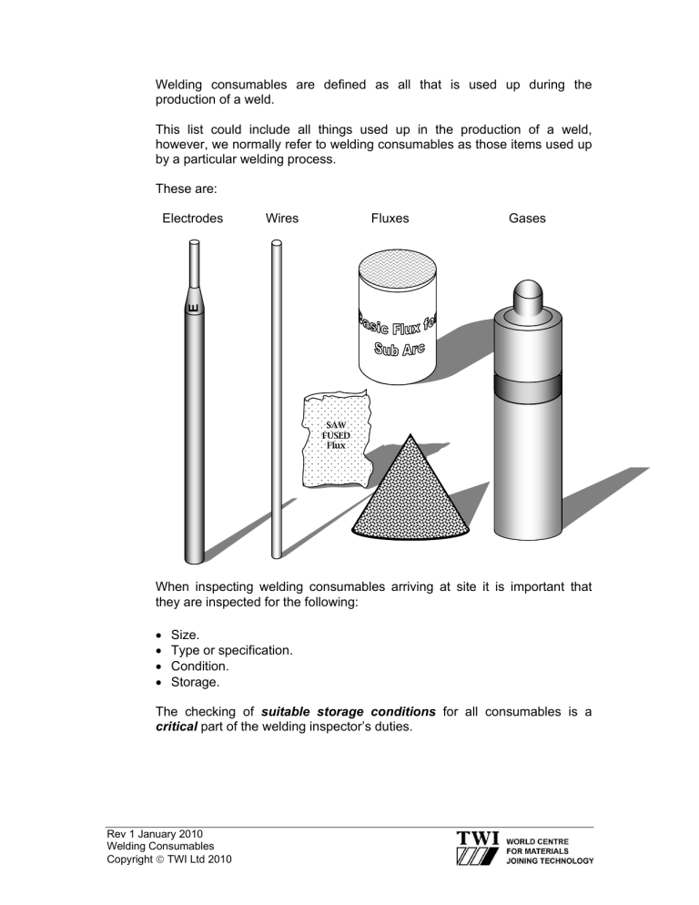 Welding Consumables: MMA Electrodes, Standards & Inspection