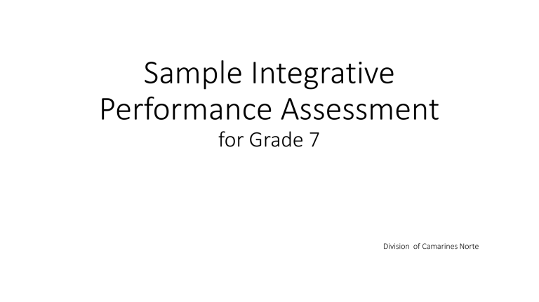 Grade 7 Integrative Performance Assessment: Women's Roles