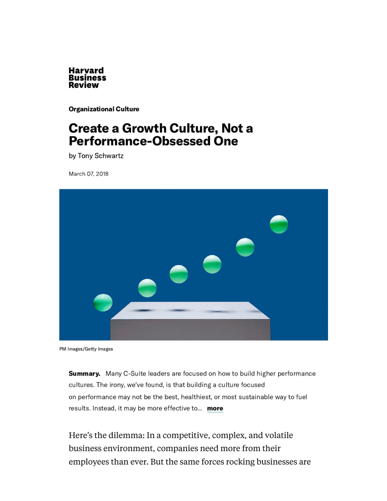 Growth Culture vs. Performance Culture: Building a Better Workplace